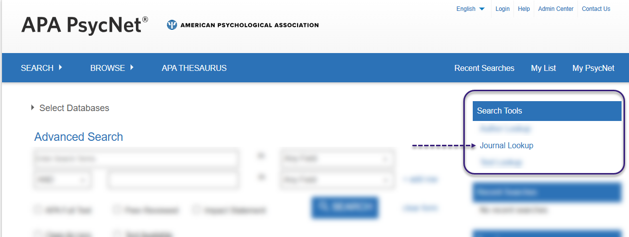 Search Tools & Tips for APA PsycNet